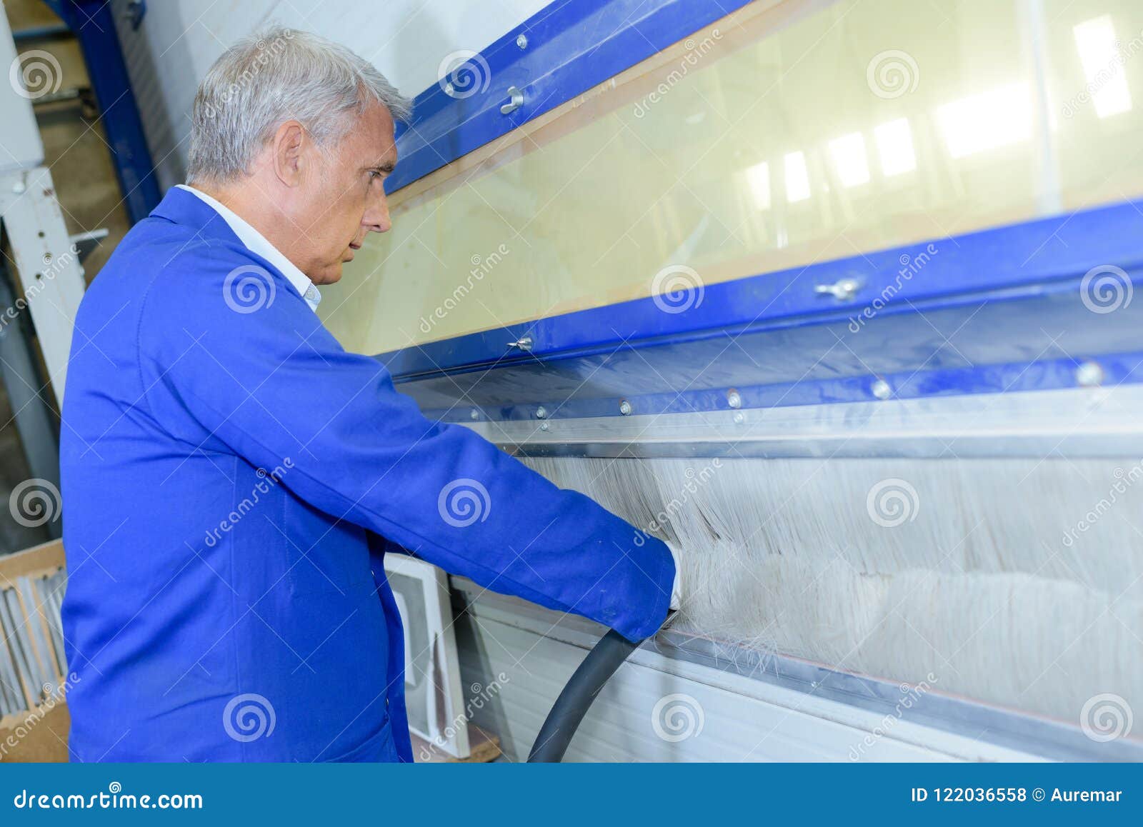 Man with Hands in Sandblasting Machine Stock Photo - Image of modern ...