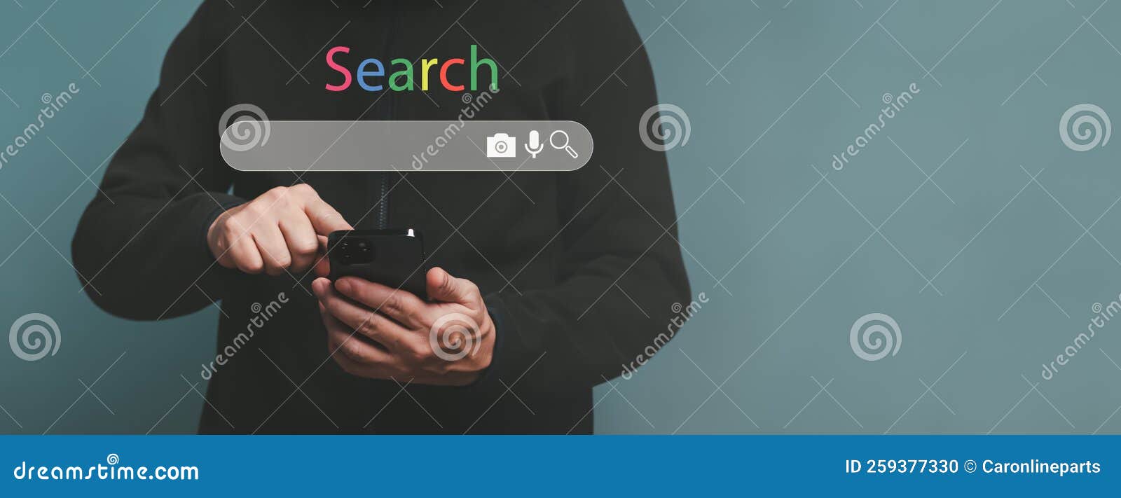 Man Hands Searching Word by Written in Search Bar or Search Box on ...