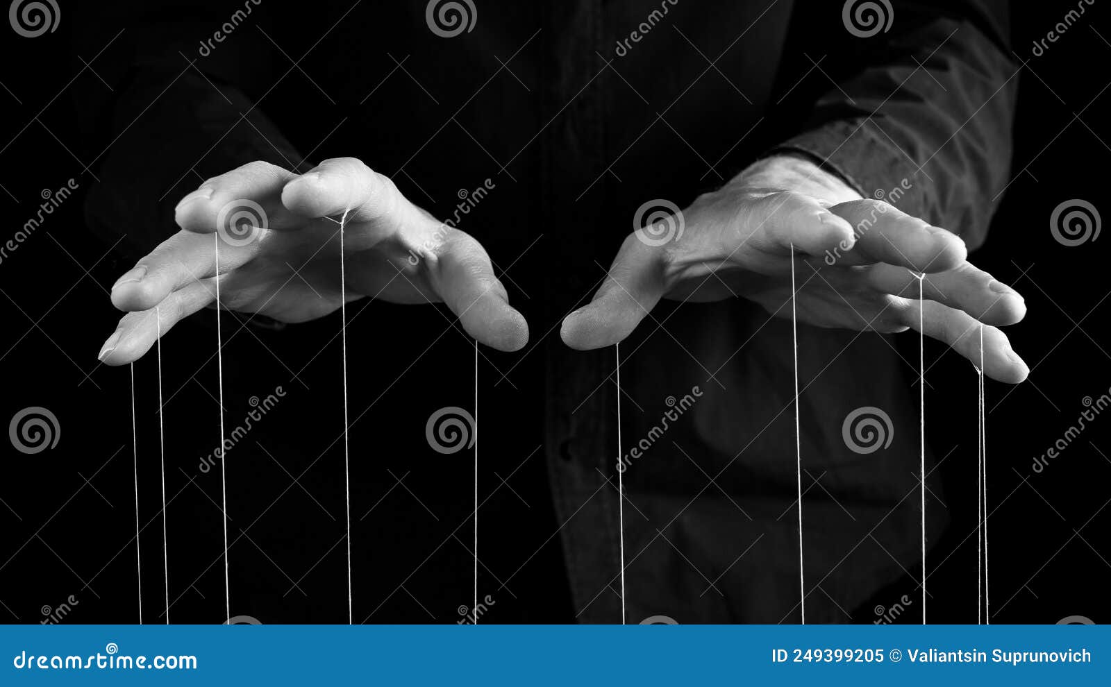 Man Hands with Strings on Fingers. Violence, Harassment, Bullying ...