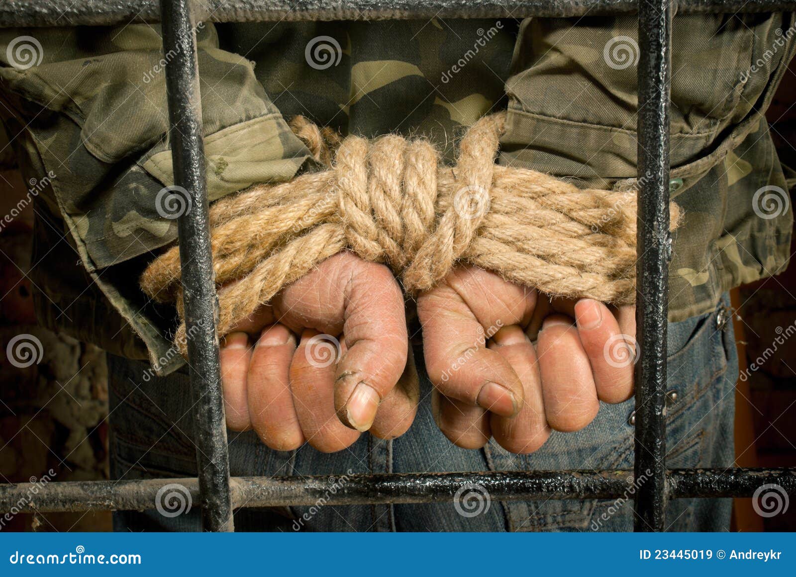 Man With Hands Tied Up With Rope Royalty Free Stock Images - Image ...