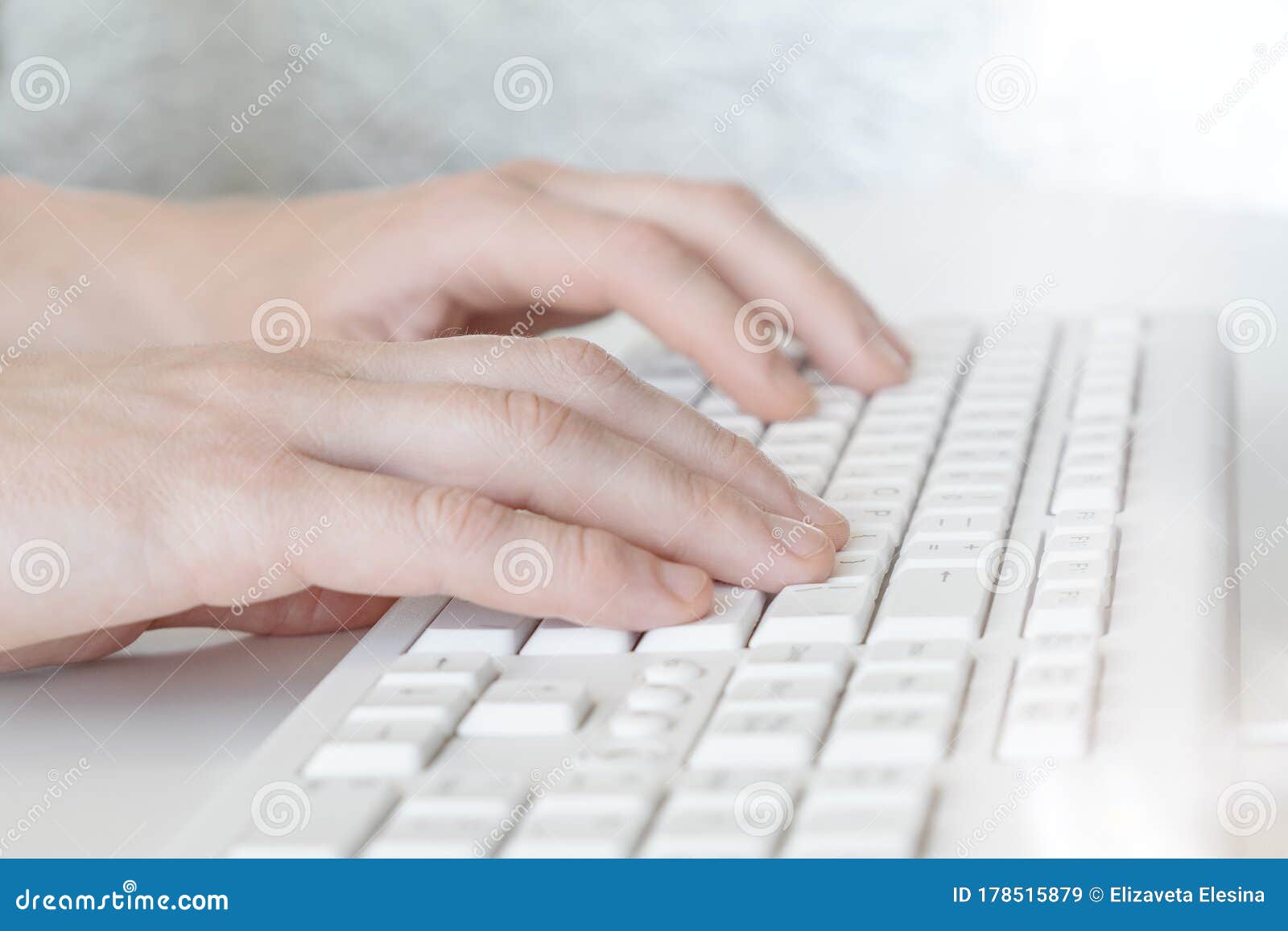 Man Hands Typing on Computer Keyboard, Business Man Working on Pc in ...