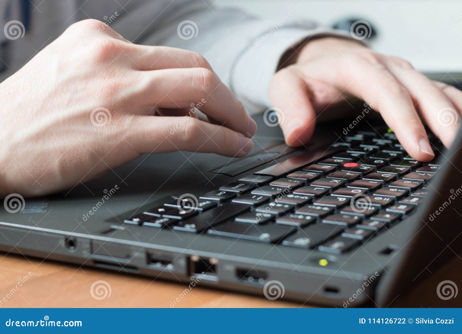 Man Hands Typing on a Computer Keyboard. Stock Photo - Image of ...