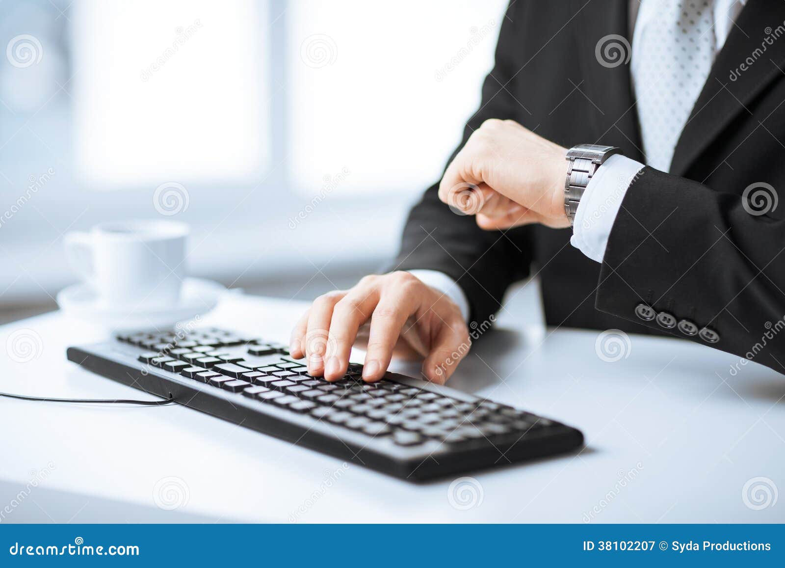 Man Hands Typing on Keyboard Stock Image - Image of busy, communication ...