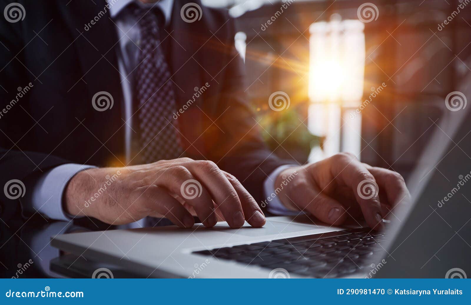 Man Hands Typing on Laptop Computer Keyboard and Surfing the Internet ...