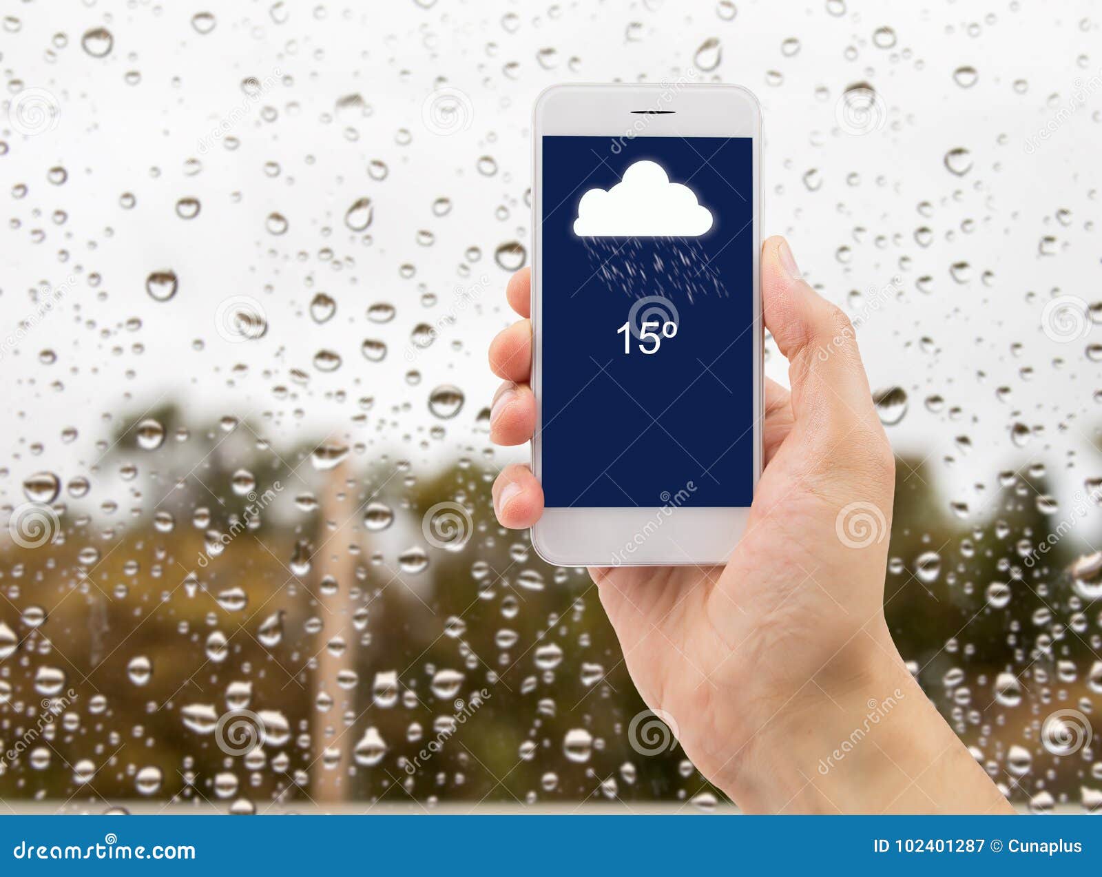 Weather Forecast in My Smartphone Stock Image - Image of house, drop ...