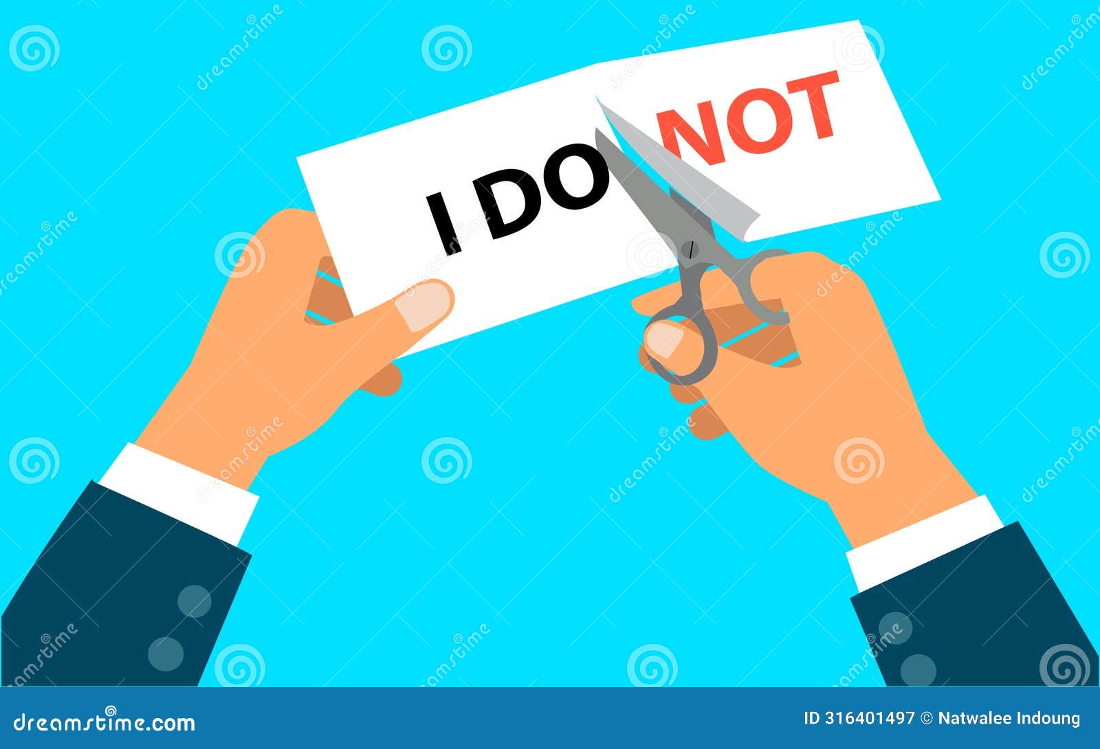 Man Hands Using Scissors Cut the Word I Do Not Text. Confidence ...