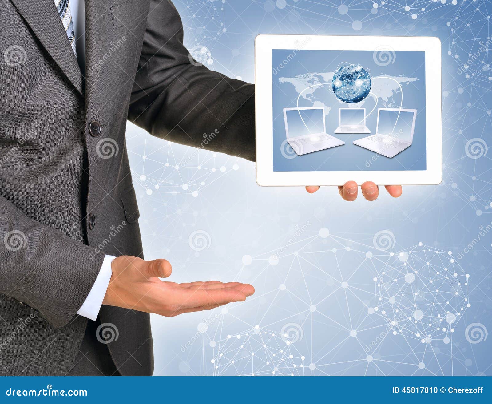 Man hands using tablet pc stock photo. Image of background - 45817810