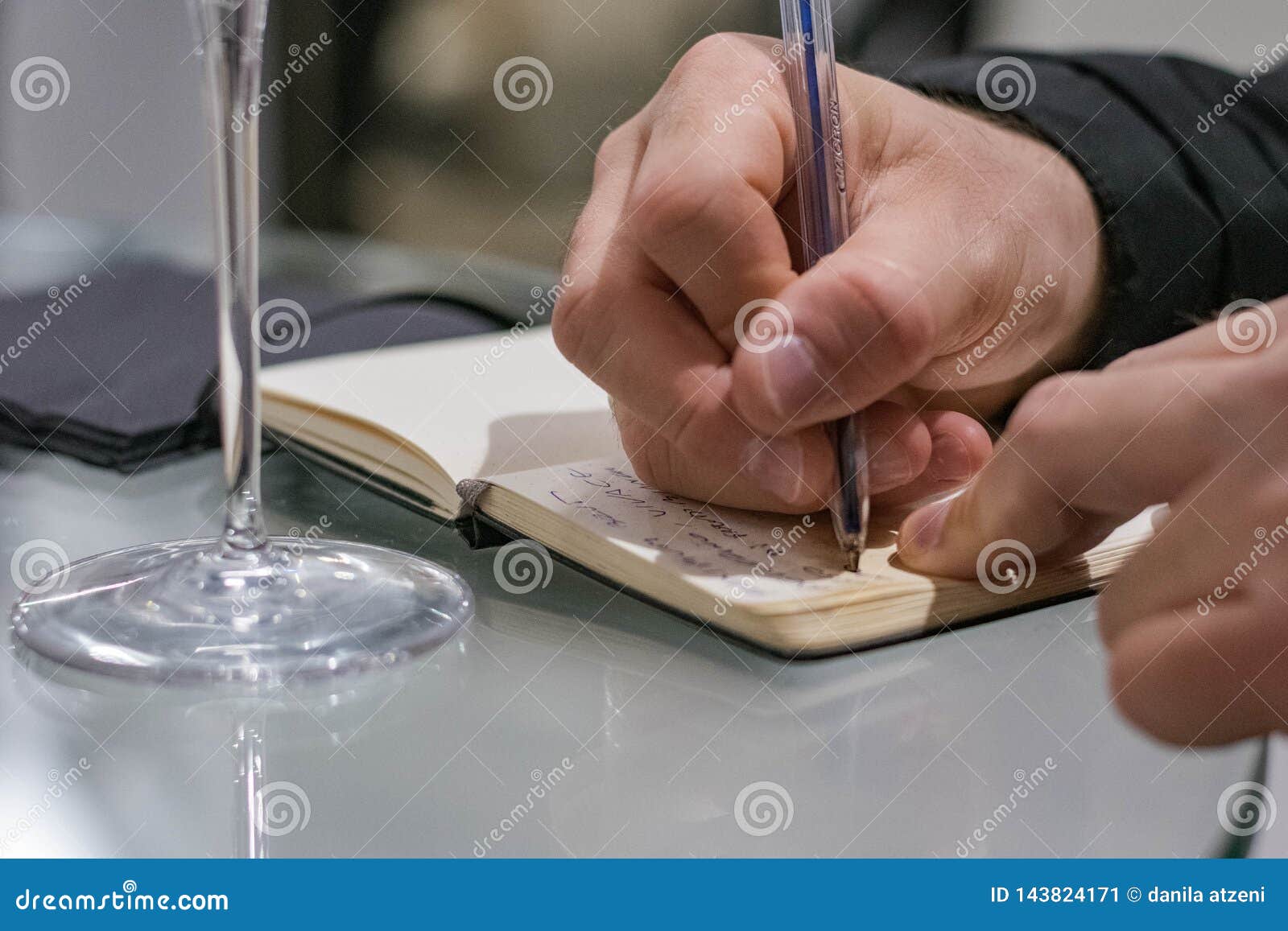 Man Handwriting Notes during a Wine Tasting Editorial Photo - Image of ...