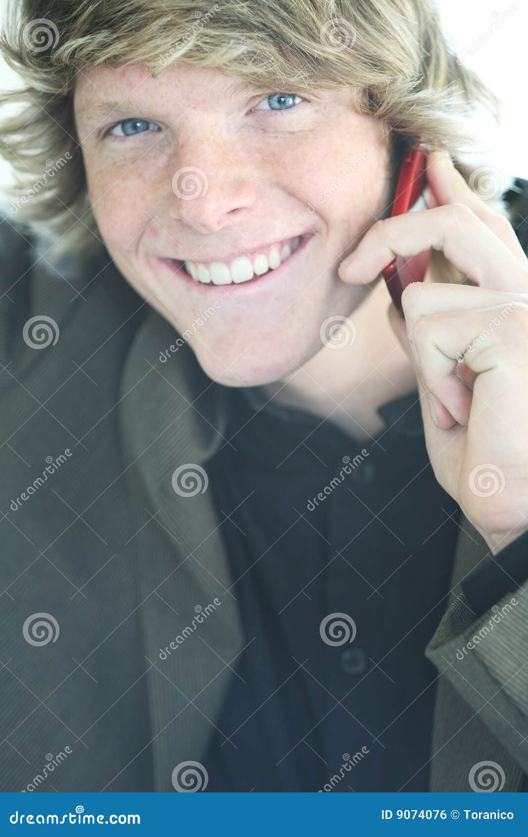 Man with handy stock photo. Image of lucky, telephone - 9074076