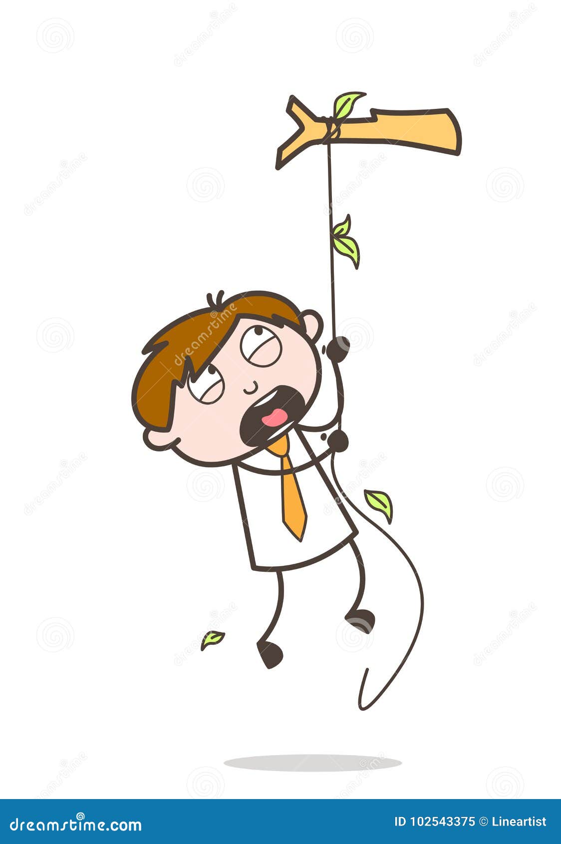 A Man Hanging on Branch Vector Illustration Stock Illustration ...