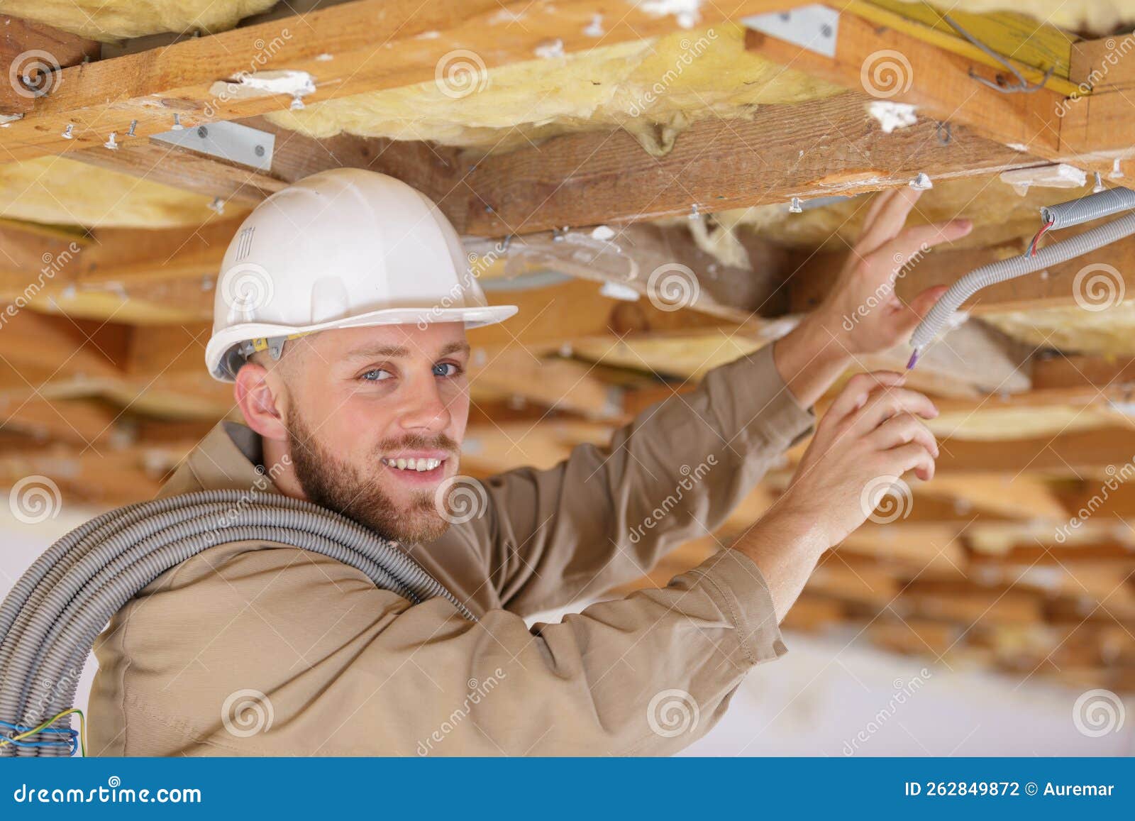 Man happy builder stock photo. Image of flat, architecture - 262849872