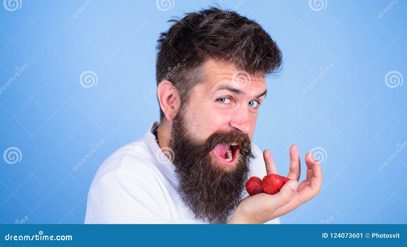 Bearded Man Holds Ice Cream Cone As Microphone Singer Concept Man