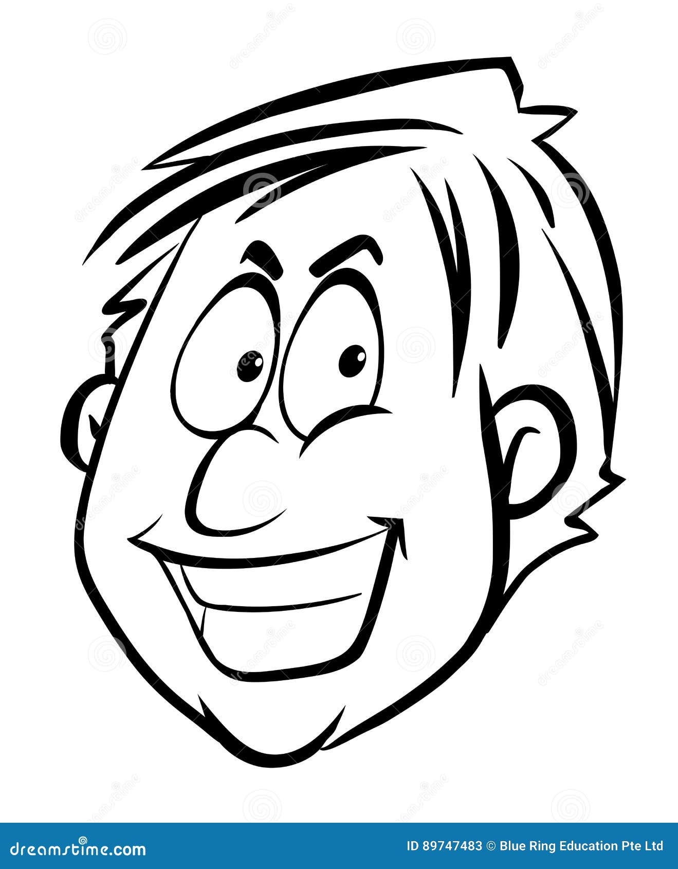 Man with Happy Face on White Stock Vector - Illustration of facial ...