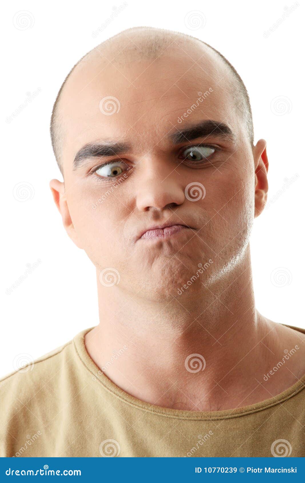 Man with Happy Facial Expression Stock Image - Image of hair, strange ...