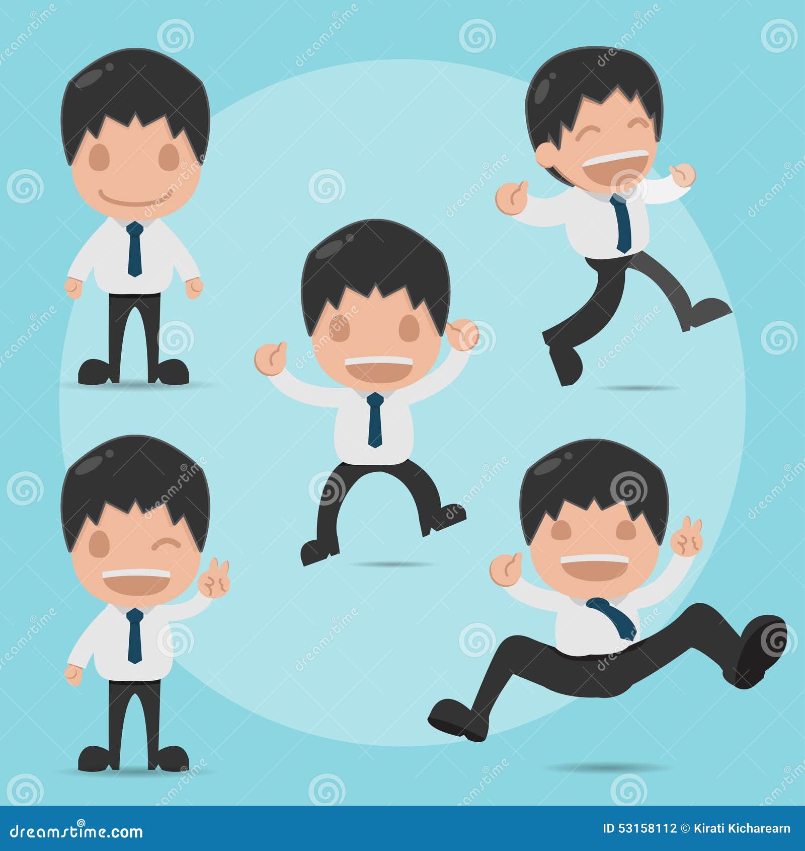 Man Happy Funny Cartoon Set Vector Stock Illustration - Illustration of ...