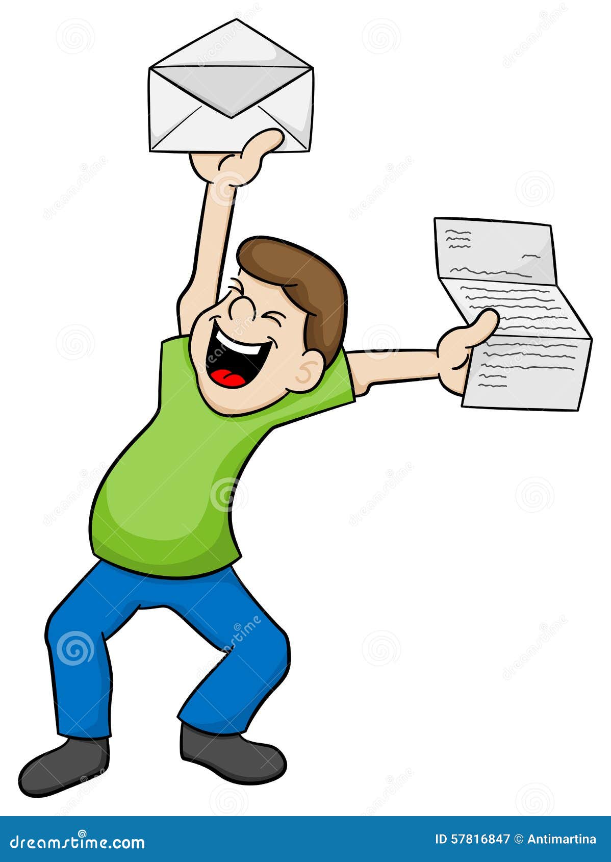 Man is Happy about Good News Stock Vector - Illustration of cheer ...
