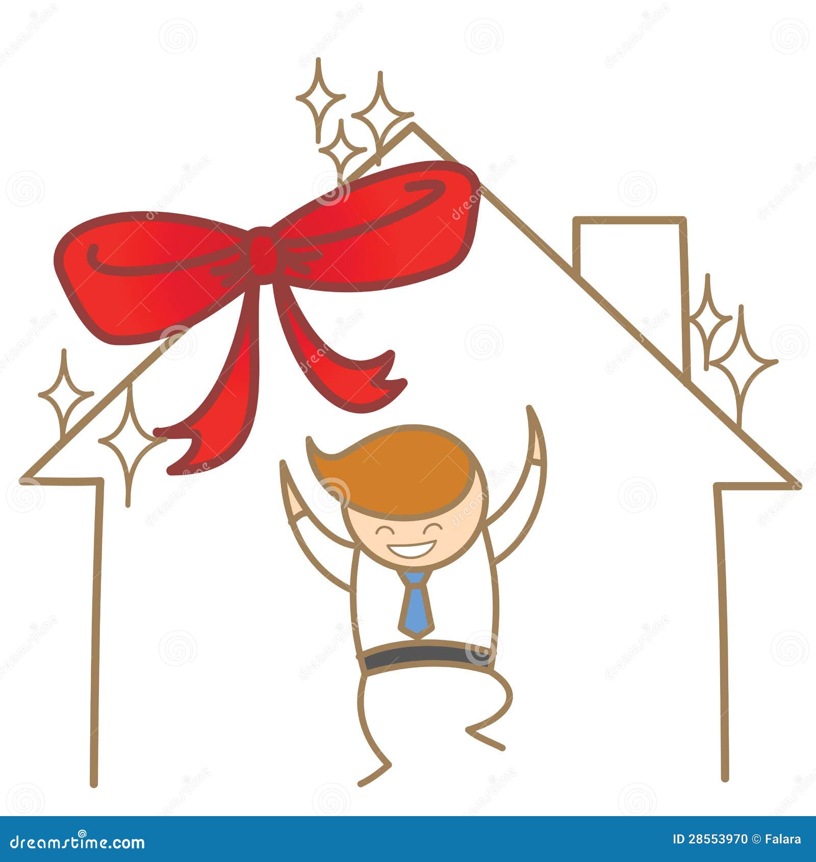 Man Happy with the New House Stock Vector - Illustration of symbol ...