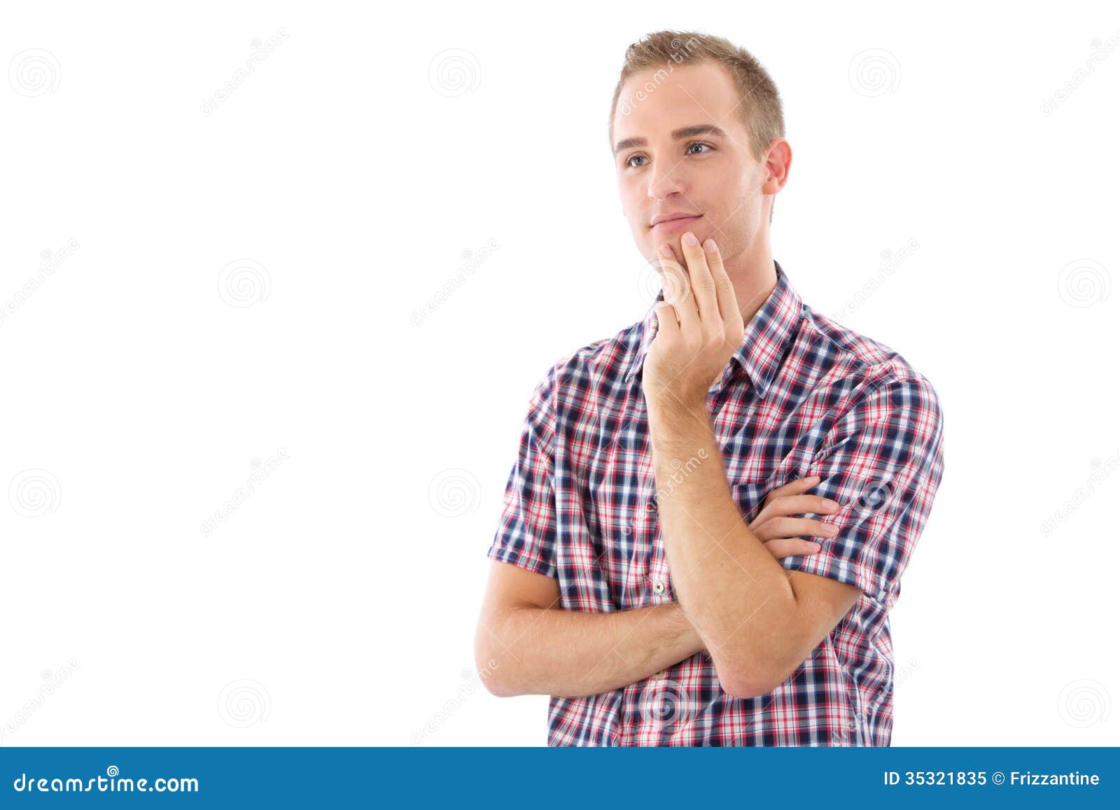 Man happy and relaxed stock image. Image of look, shirt - 35321835