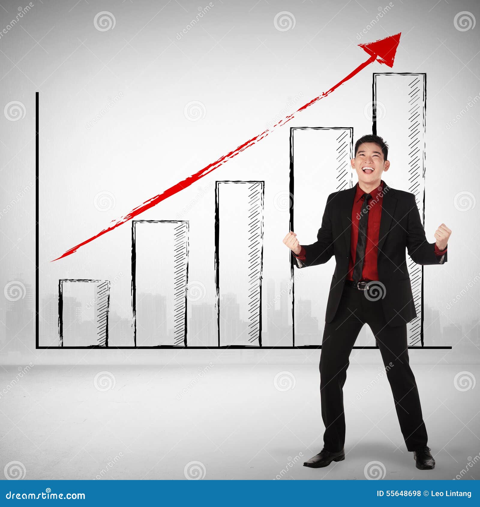 Man Happy about Sales Increasing Stock Photo - Image of corporate ...