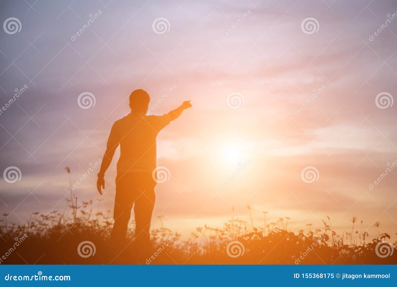 Man are Happy in the Sunset. Stock Image - Image of person, happy ...