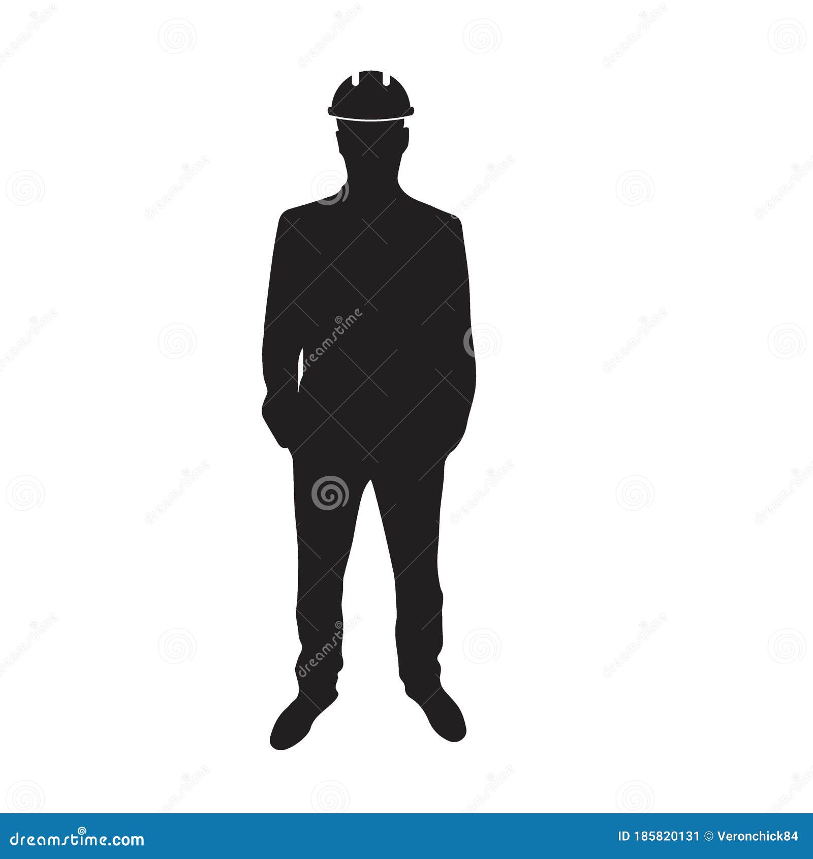 Man with Hard Hat. Engineer Icon Stock Vector - Illustration of ...