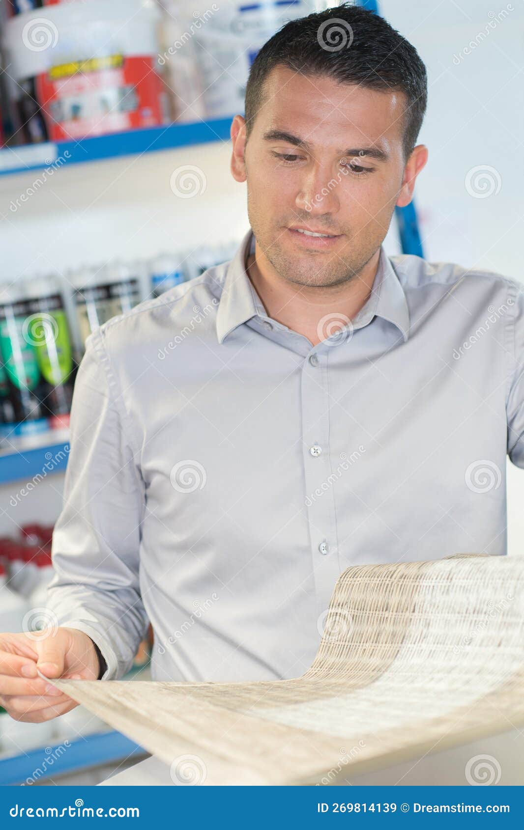 Man in hardware store stock image. Image of adult, choosing - 269814139