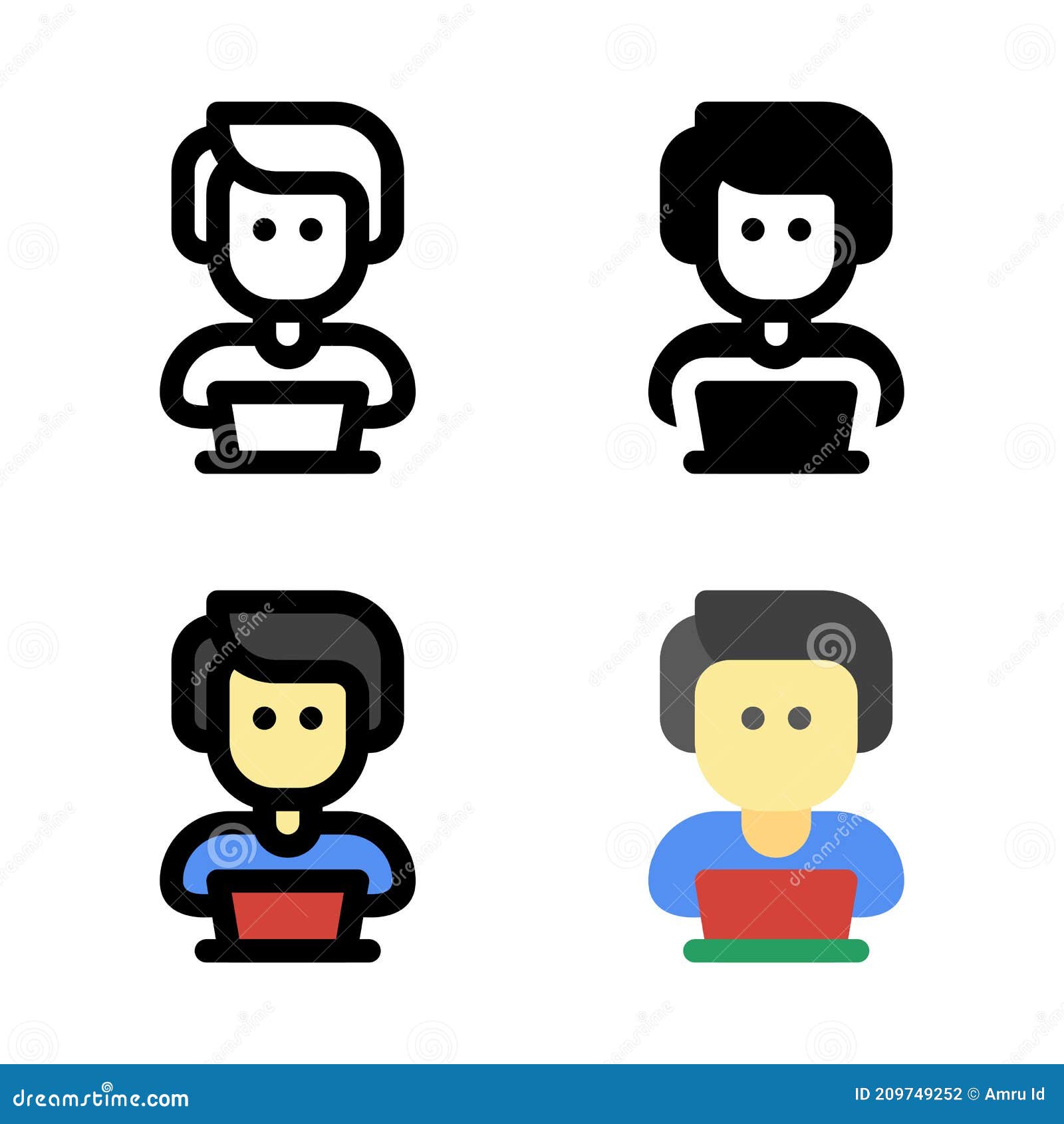 Man Hardworking for Life Icon, Logo, and Illustration Stock Vector ...