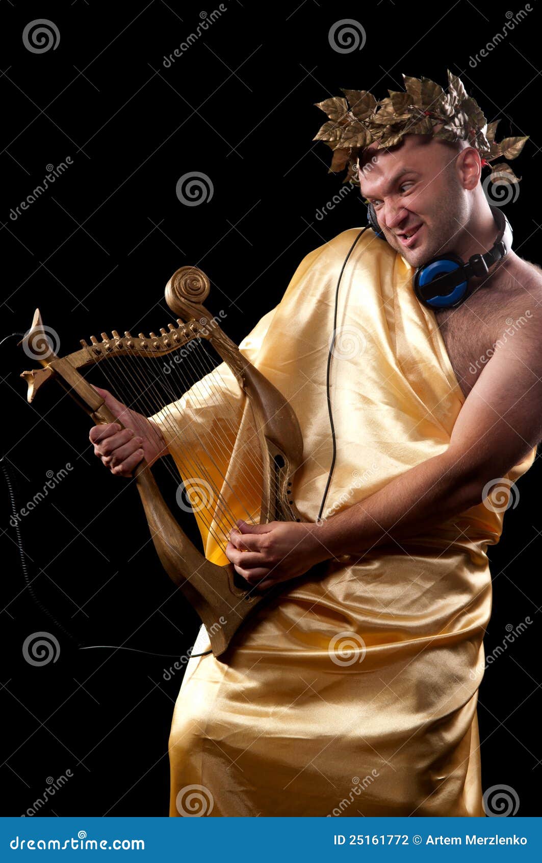 Man with a harp stock photo. Image of instrument, harp - 25161772