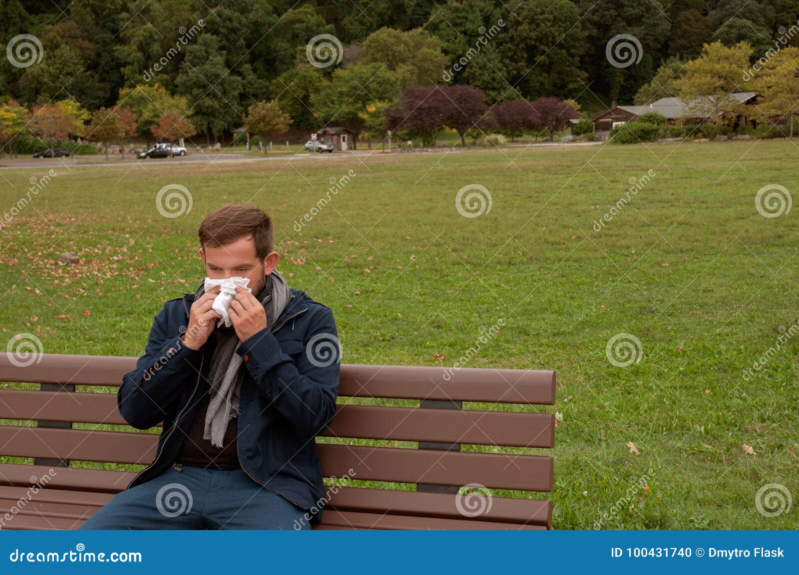 Man Has Cold or Flu. Man Has Catch Cold Stock Photo - Image of ...