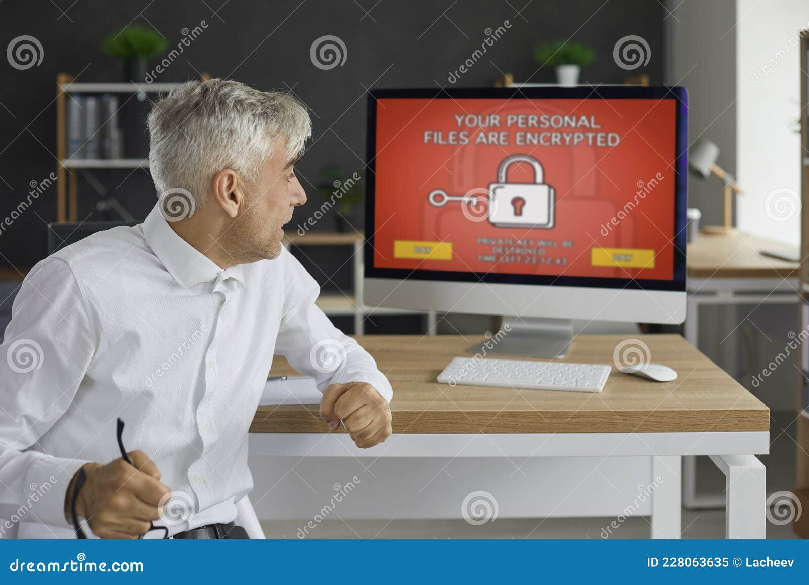 Man Has Computer Security Problems and Receives a Ransomware Warning on ...