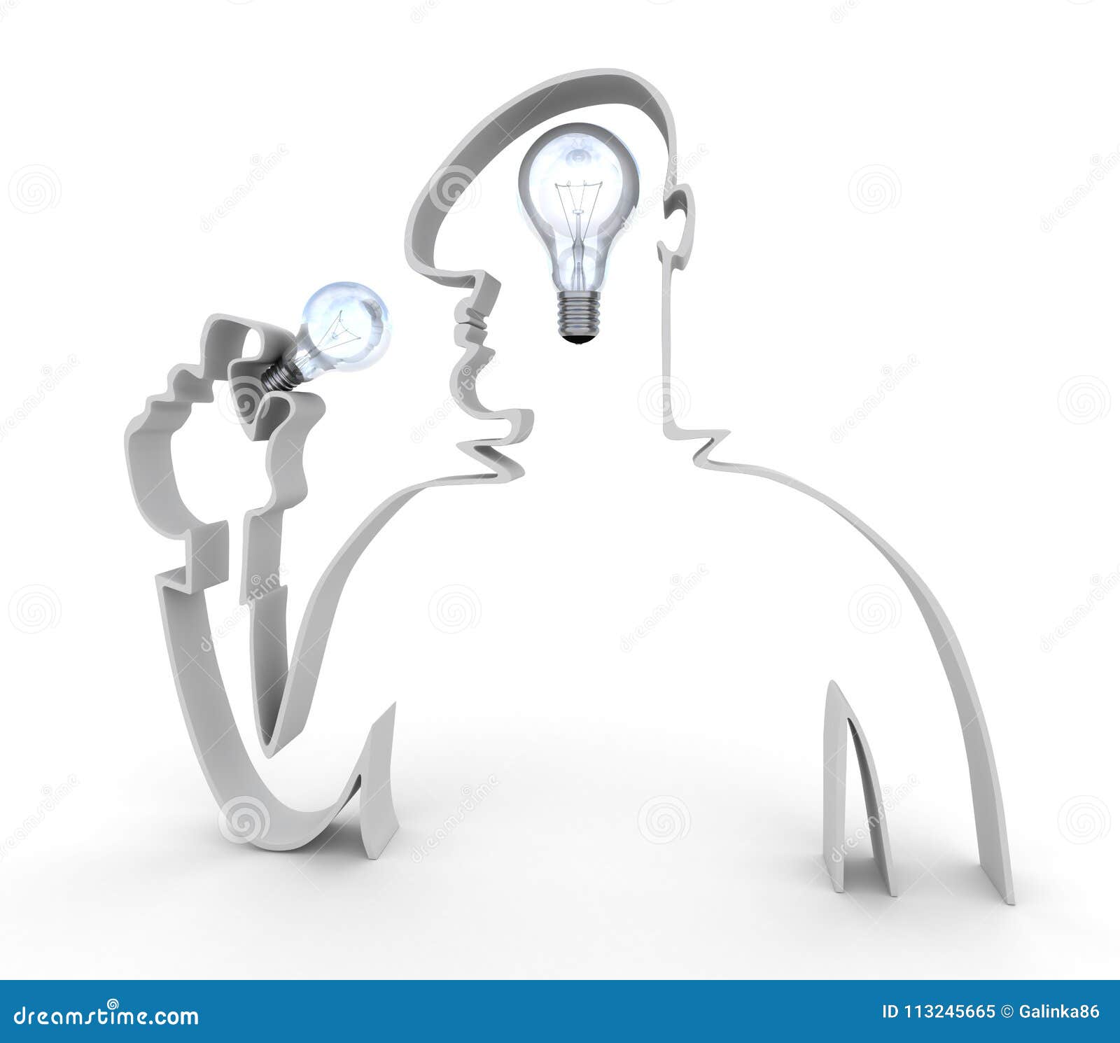 Man has an idea stock illustration. Illustration of four - 113245665