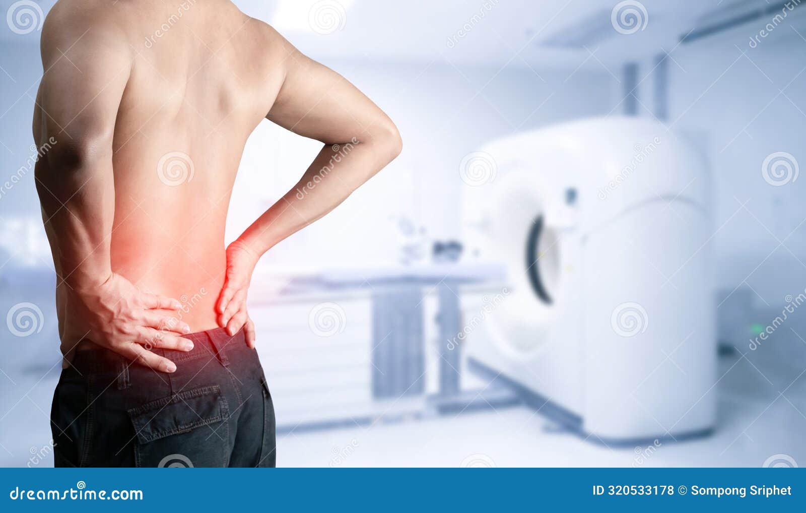 Man Has Pain and Inflammation in His Back and CT Scan Stock Photo ...