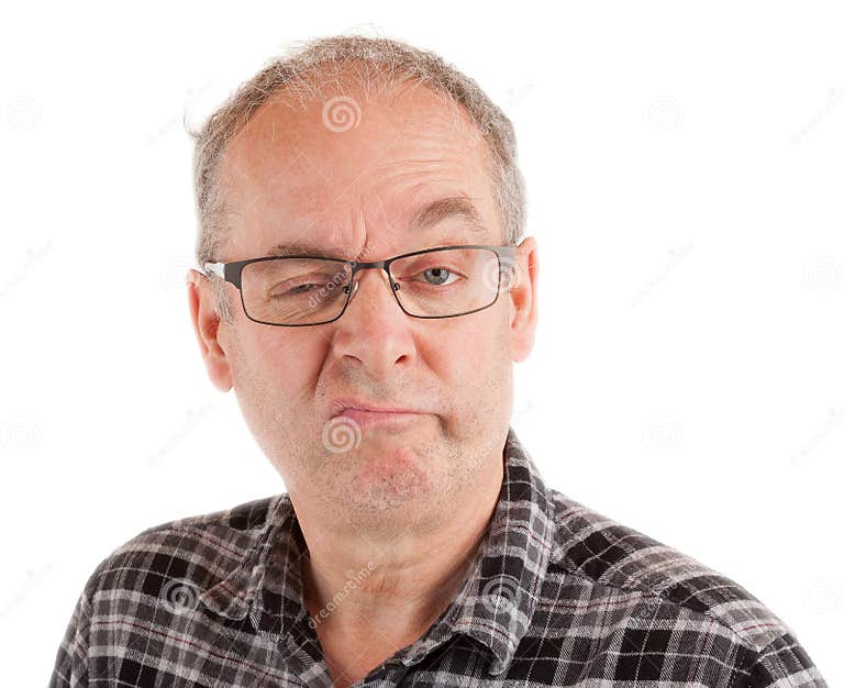 Man is Skeptical about Something Stock Image - Image of interested ...