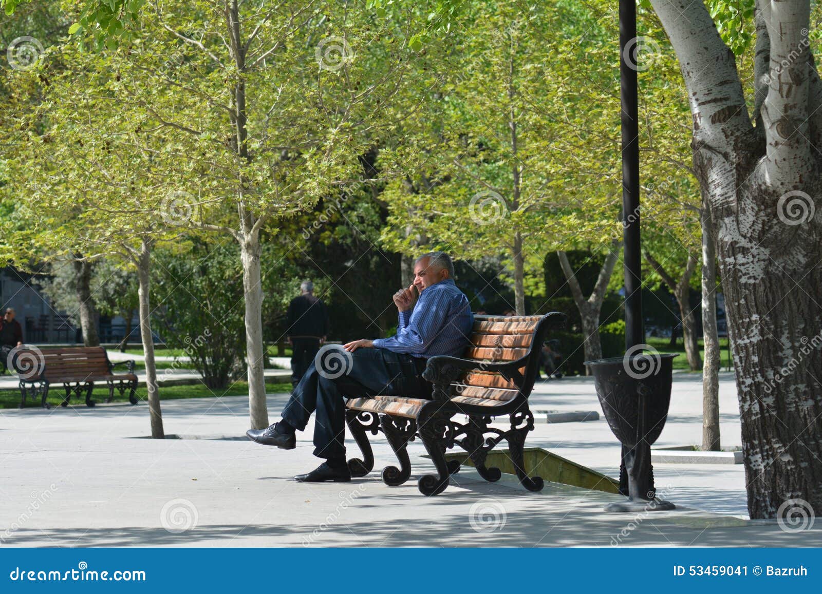 Man Has a Rest Sitting on Bench in Park Editorial Photo - Image of ...