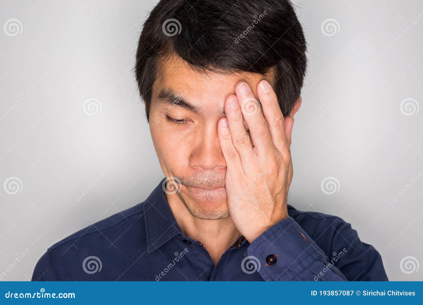 A Man Has Trouble. he Worry and Headache. a Man Confused Stock Image ...