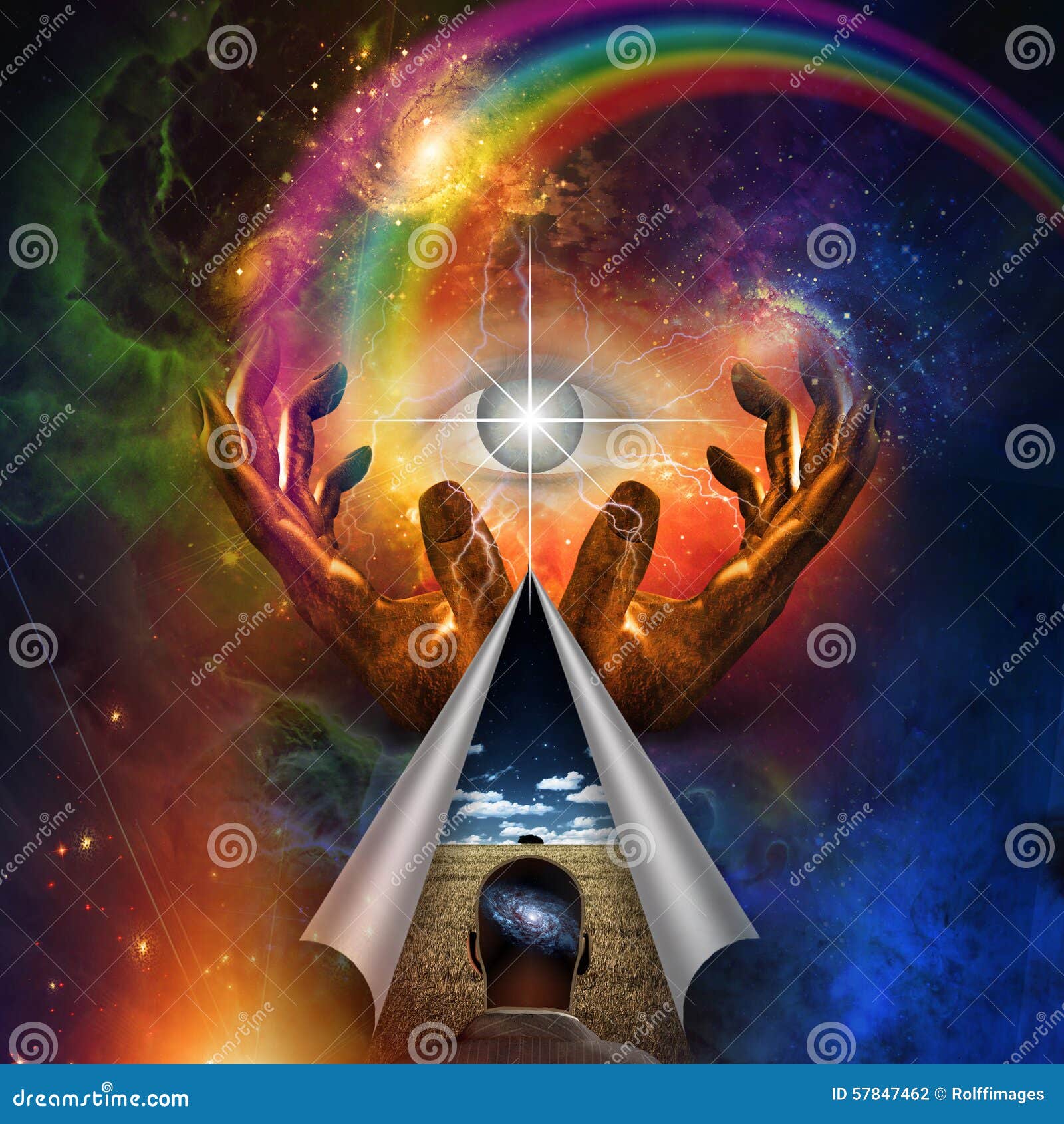 Man has vision stock illustration. Illustration of creative - 57847462