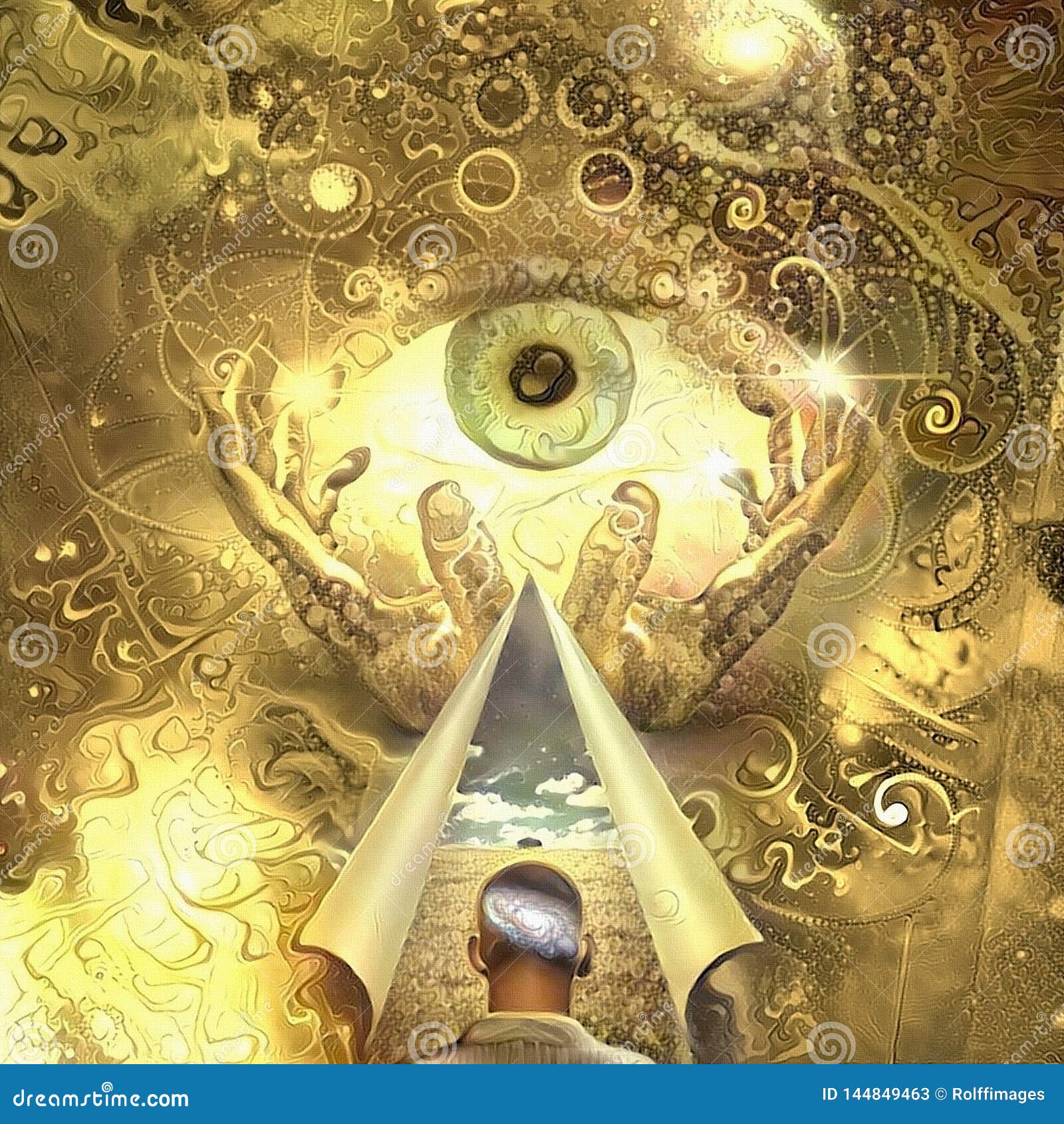 Man has vision stock illustration. Illustration of colors - 144849463