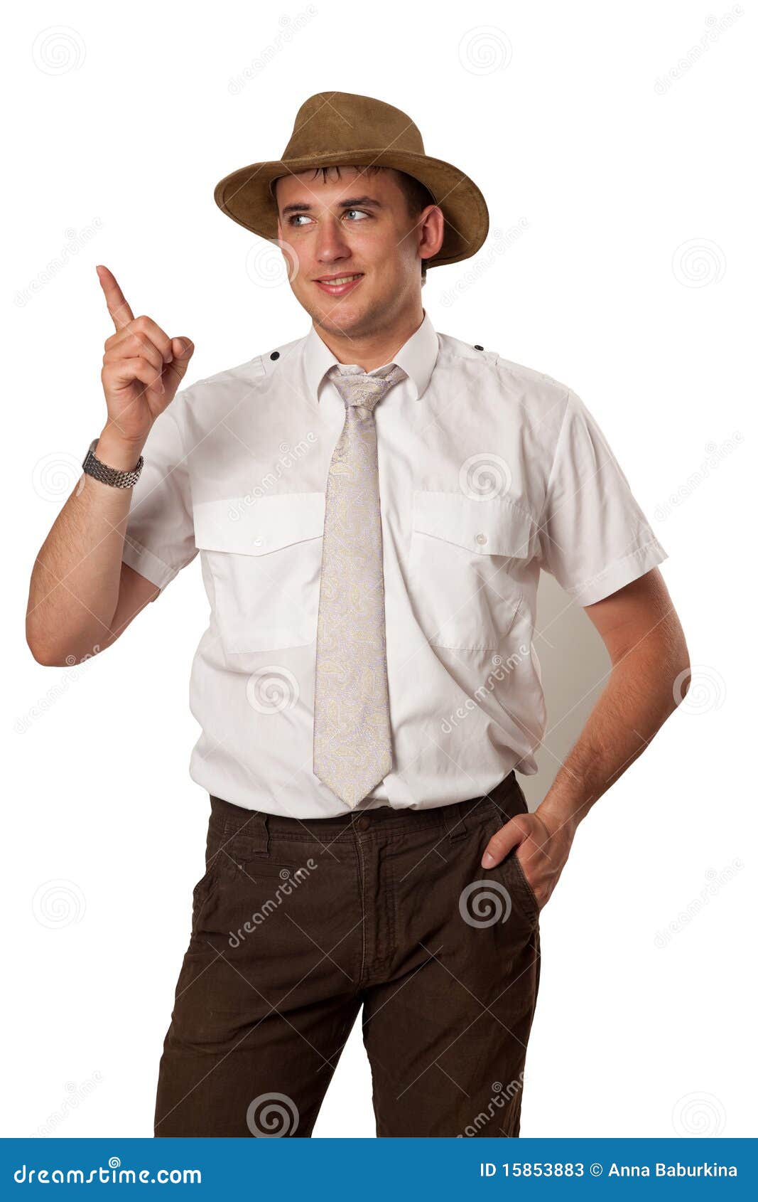 Man in a hat stock image. Image of expression, portrait - 15853883