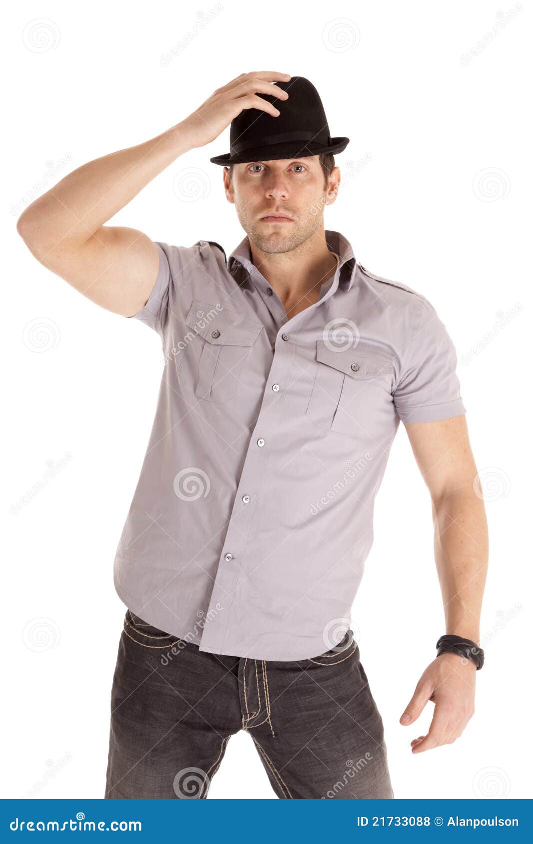 Man with hat stock photo. Image of grey, adult, face - 21733088