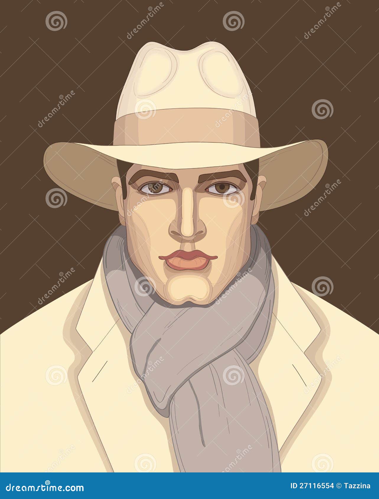 Man in the hat stock vector. Illustration of elegant - 27116554
