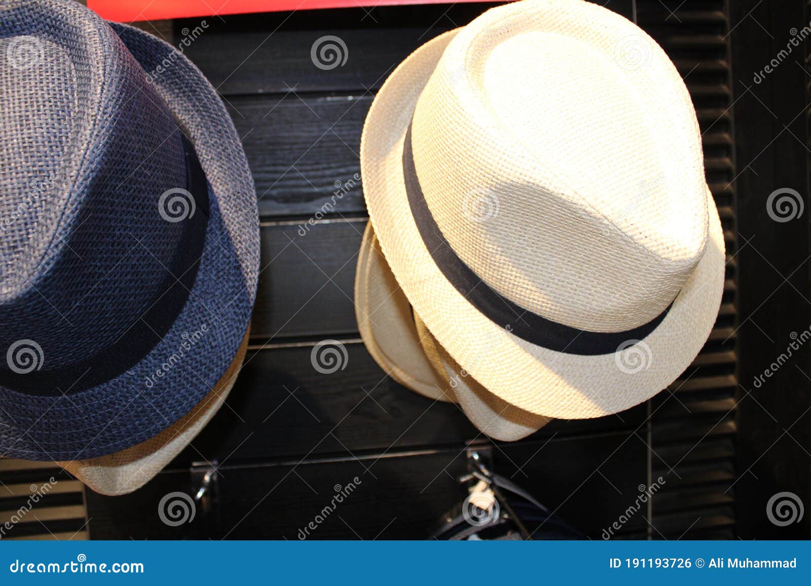 Man Hat on Display of a Garment Store Stock Photo - Image of clothespin ...