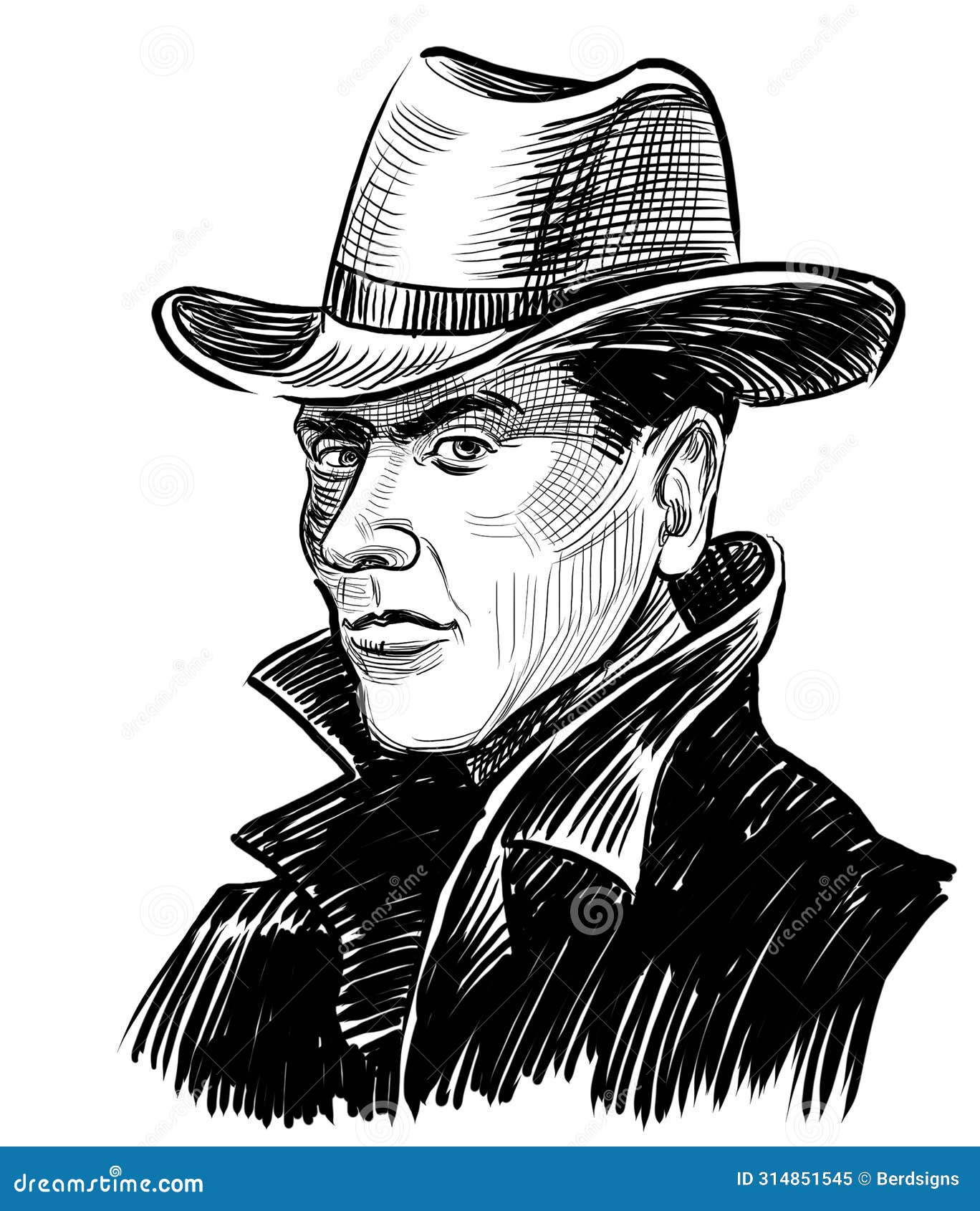 Man in hat stock illustration. Illustration of character - 314851545