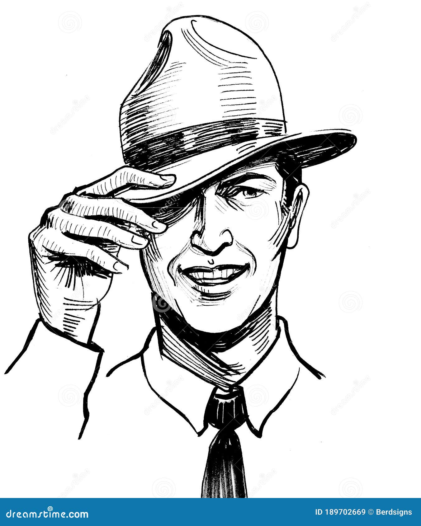 Man in hat stock illustration. Illustration of black - 189702669