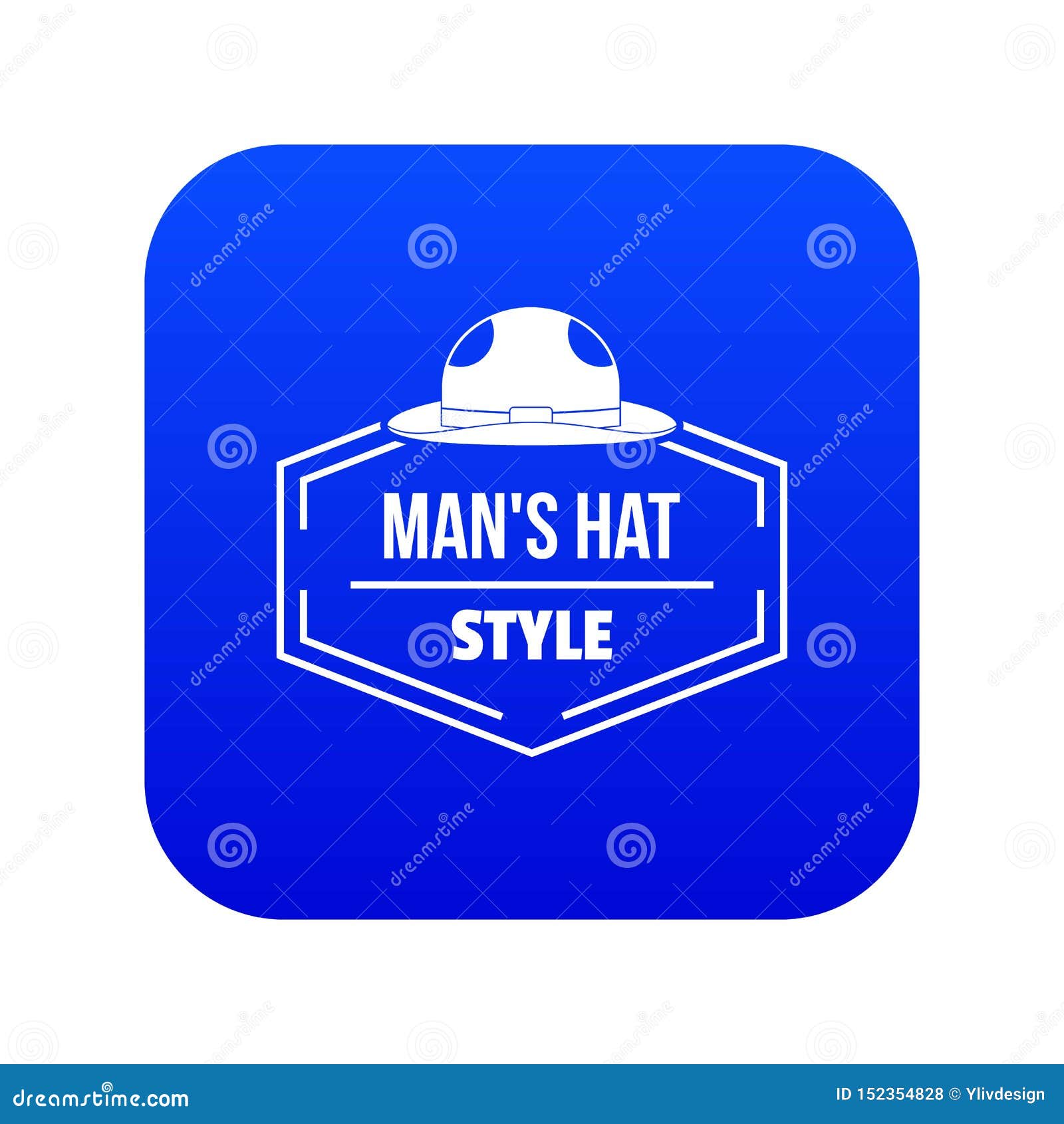 Man hat icon blue vector stock vector. Illustration of clothes - 152354828