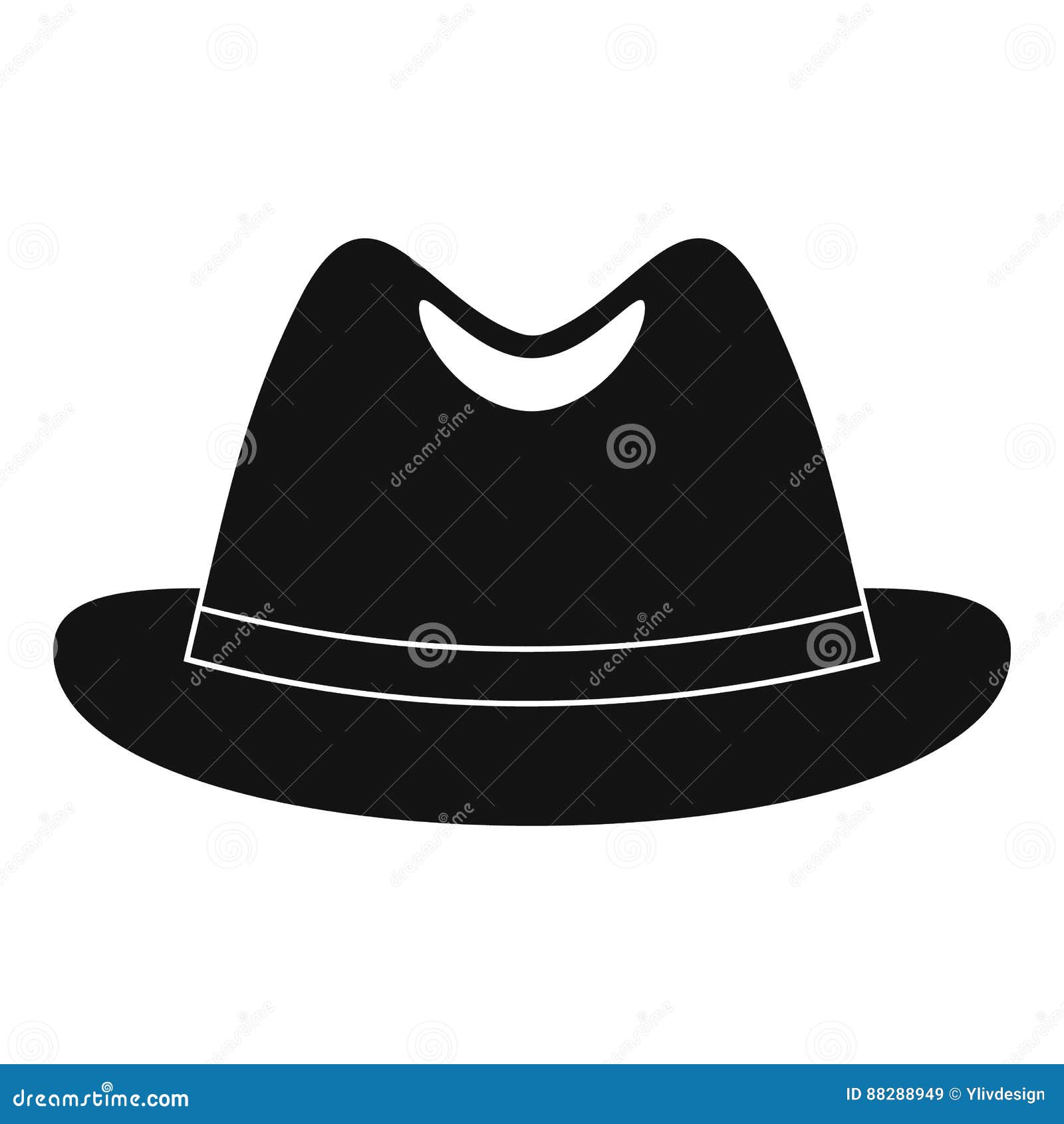 Man hat icon, simple style stock vector. Illustration of symbol - 88288949