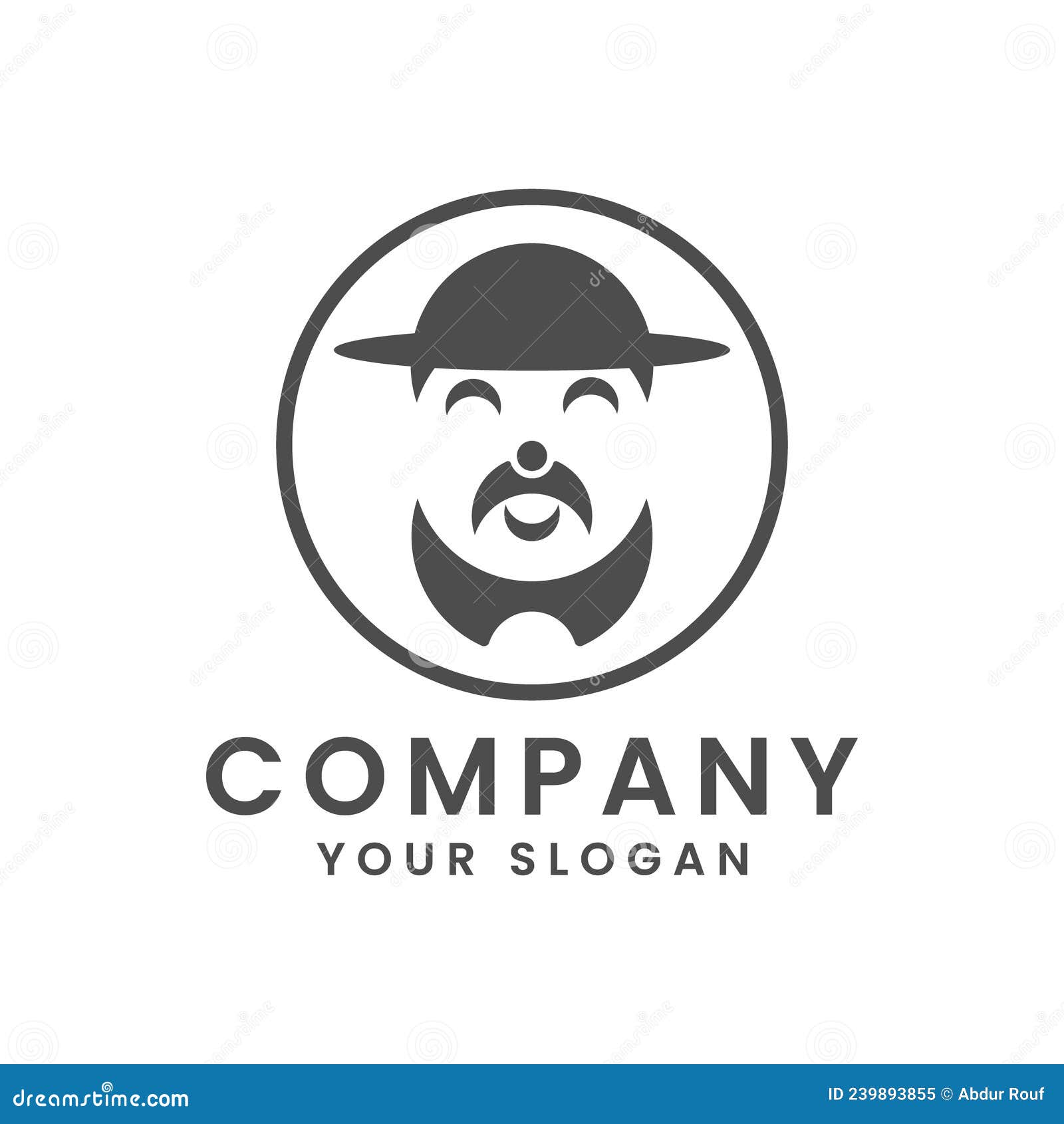 Man in hat logo design stock vector. Illustration of mustache - 239893855