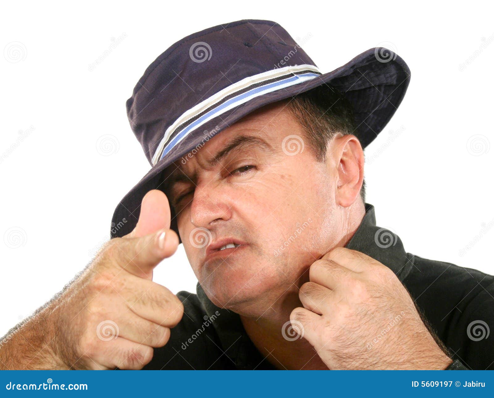 Man in Hat Pointing stock image. Image of male, middle - 5609197