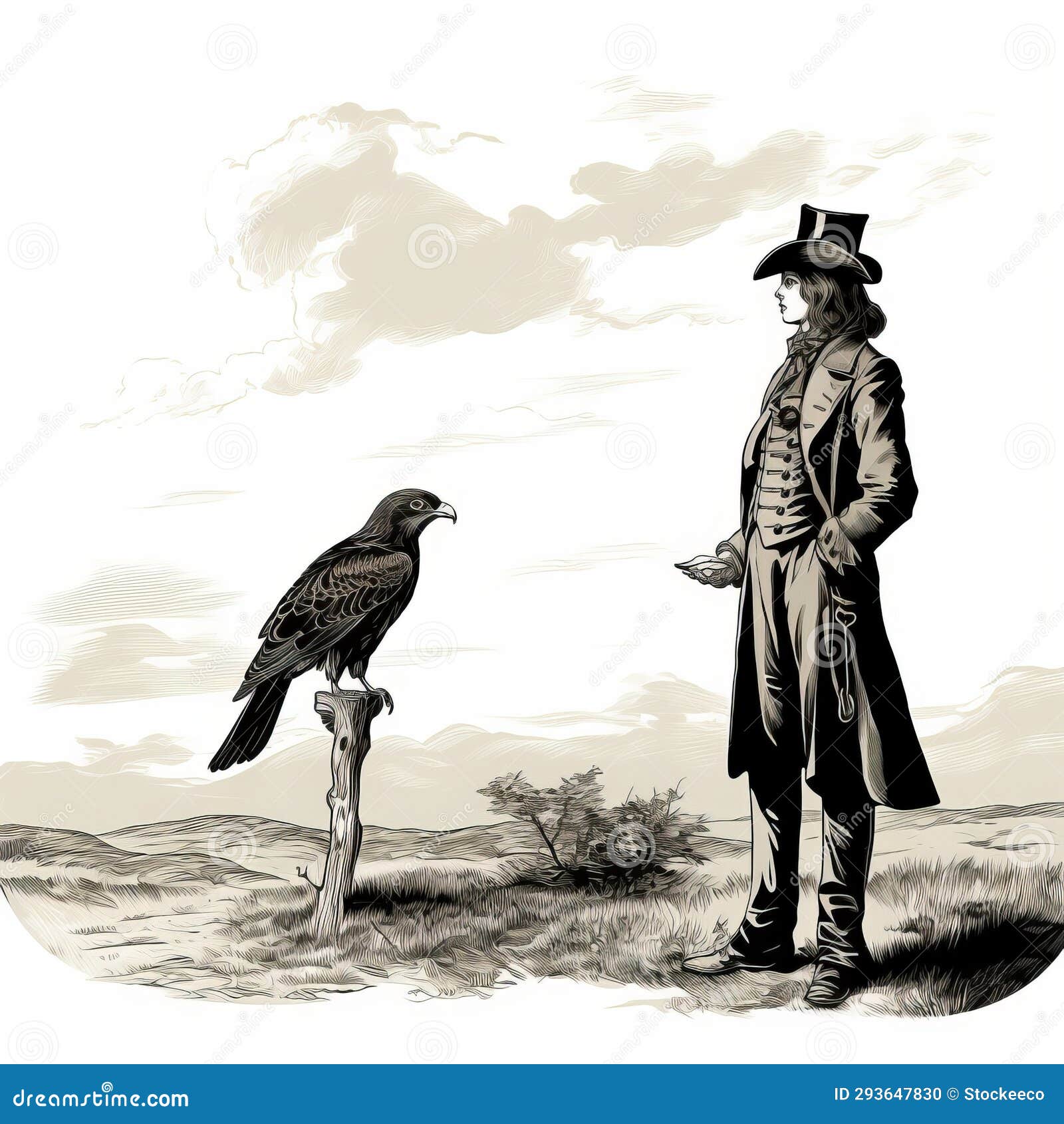 Steppe Buzzard Bird Isolated On White Background Full Body Image Stock ...