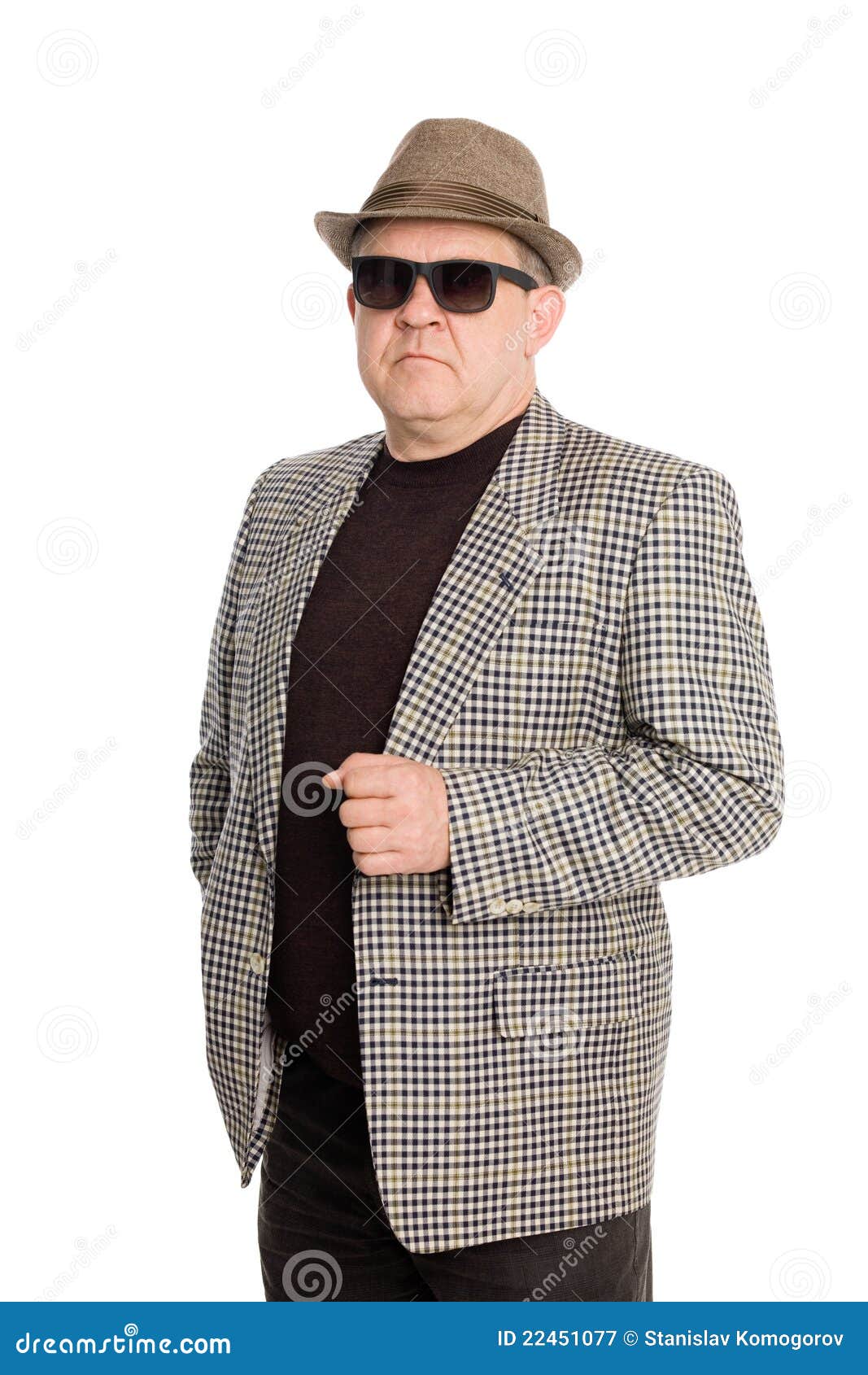 Man In A Hat And Sunglasses Stock Image Image Of Male Gray 22451077
