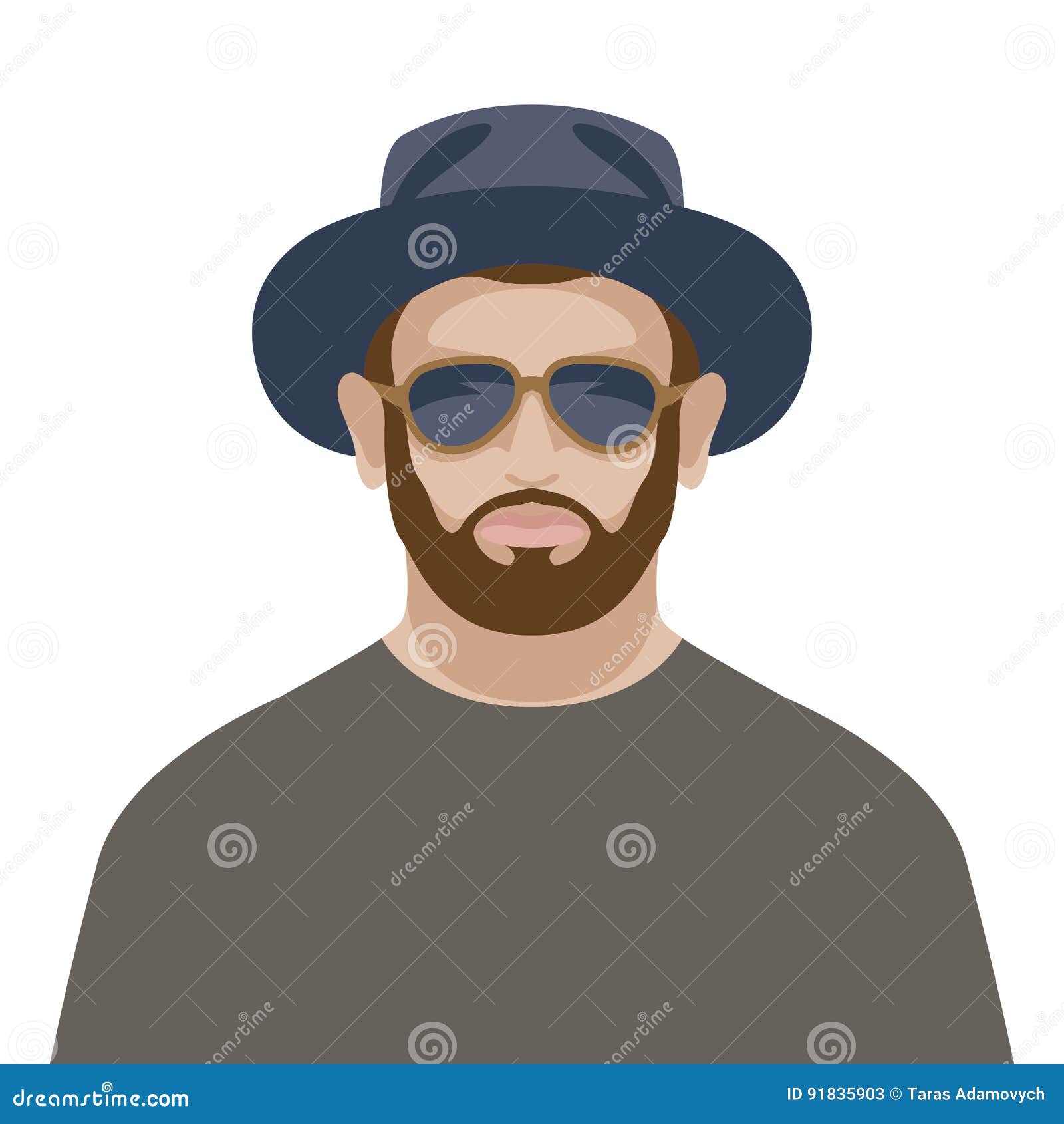 Man in a Hat Vector Illustration Stock Vector - Illustration of person ...
